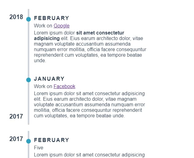 Minimalist Timeline Component For Vuejs Vue Script